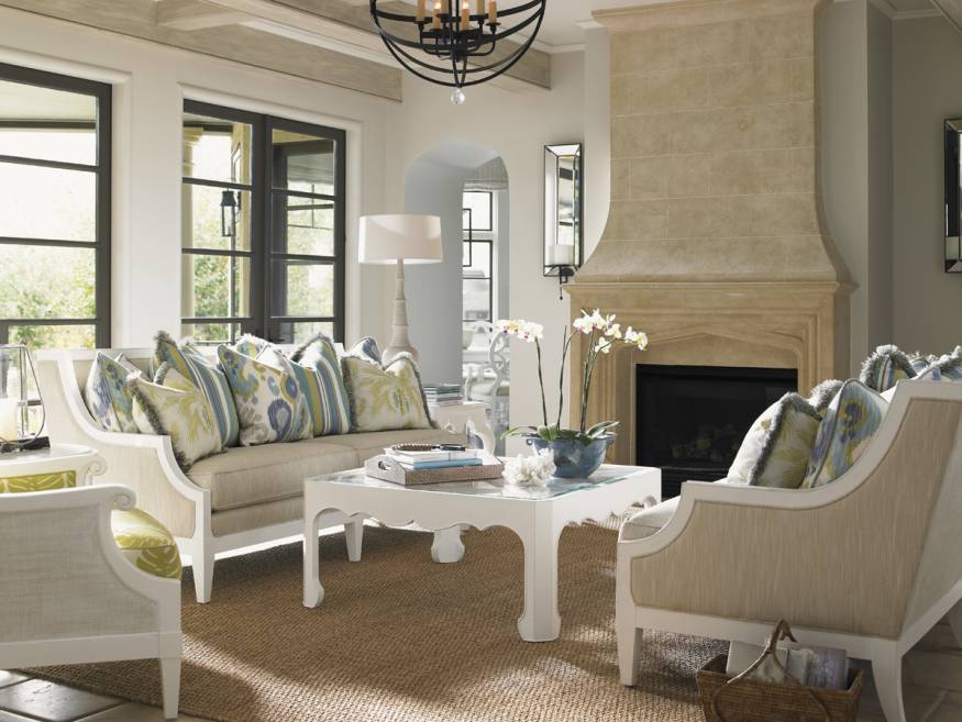 543-947 | Cassava Cocktail Table With Glass Insert | Ivory Key|