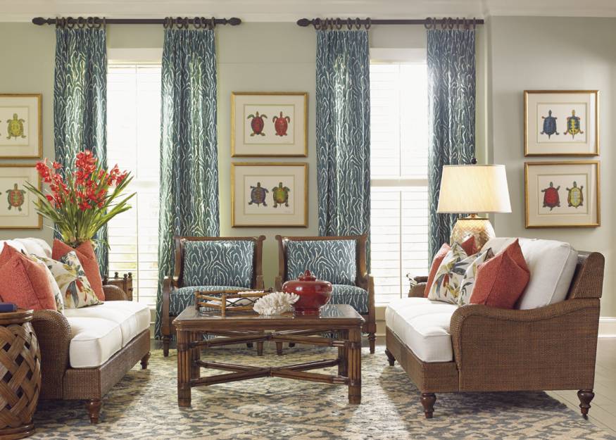 593-947 | Capri Square Cocktail Table | Bali Hai| Lexington Home