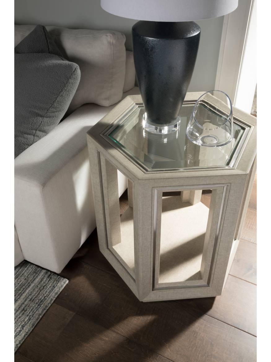 2141-952 | Zeitgeist Linen Hexagonal End Table | Signature Designs|