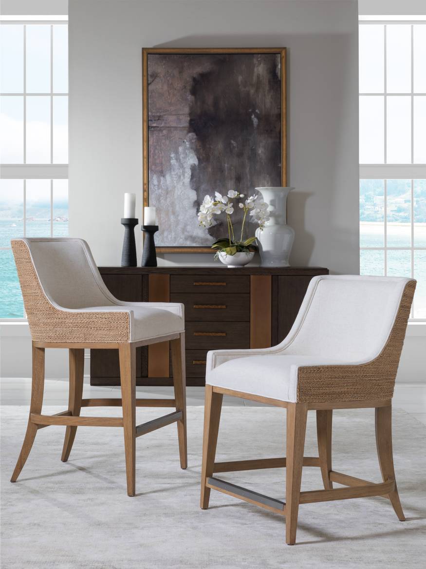 Simpatico Woven Back Counter Stool