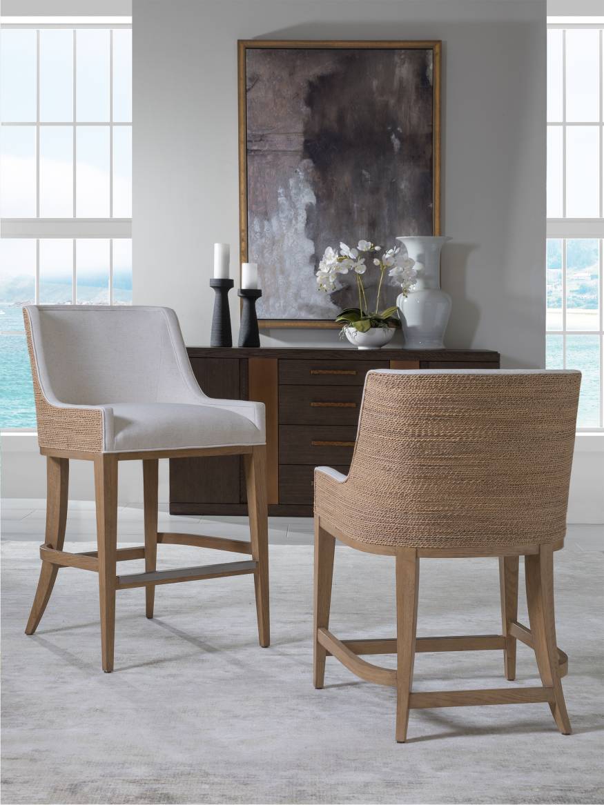 Simpatico Woven Back Counter Stool