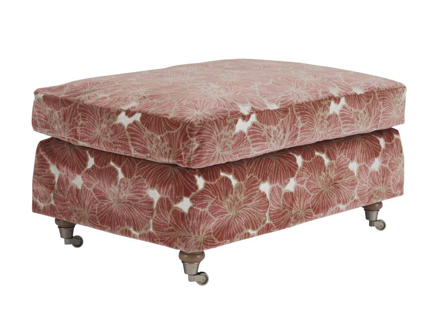 5265-44P | Athos Ottoman W/Pewter Casters | Barclay Butera