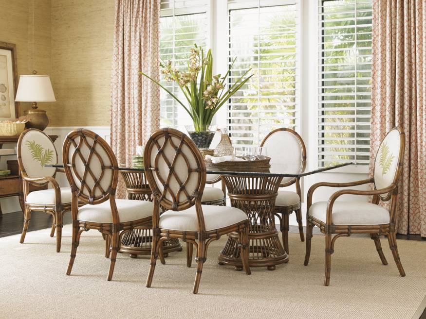 593-881-02 | Gulfstream Oval Back Arm Chair | Bali Hai| Lexington