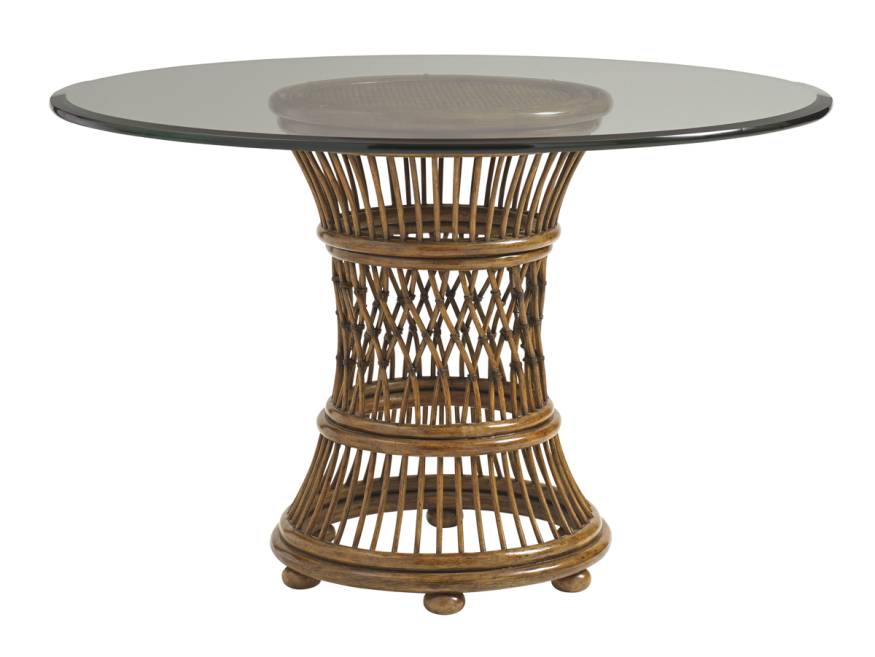 593-870-48C | Aruba Dining Table With 48 Inch Glass Top | Bali Hai|