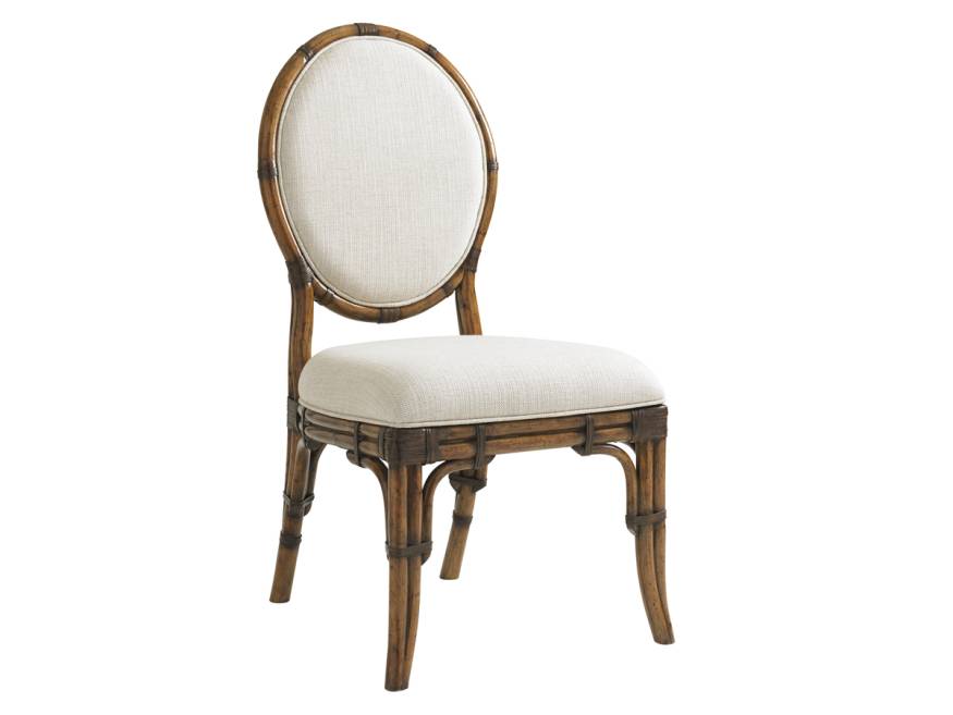 593-880 | Gulfstream Oval Back Side Chair | Bali Hai| Lexington Home