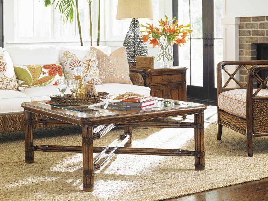 593-947 | Capri Square Cocktail Table | Bali Hai| Lexington Home