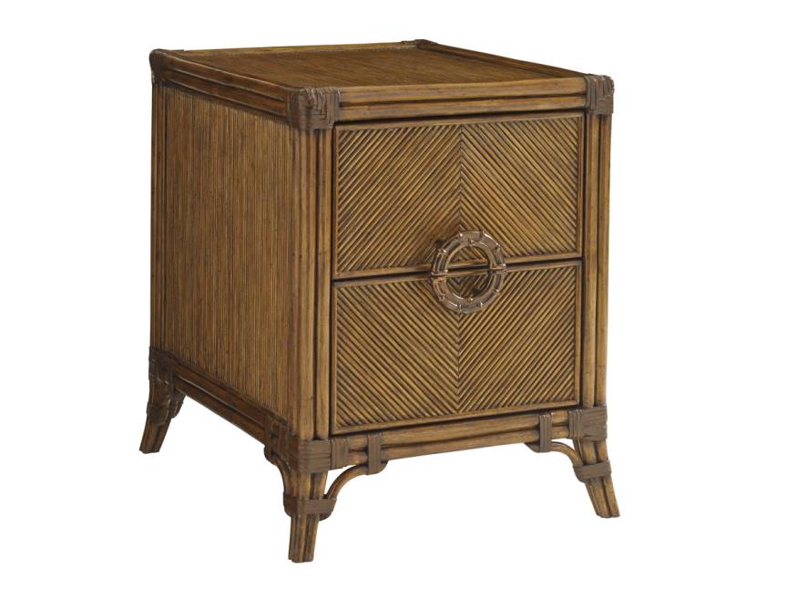593-957 | Bungalow Chairside Chest | Bali Hai| Lexington Home Brands