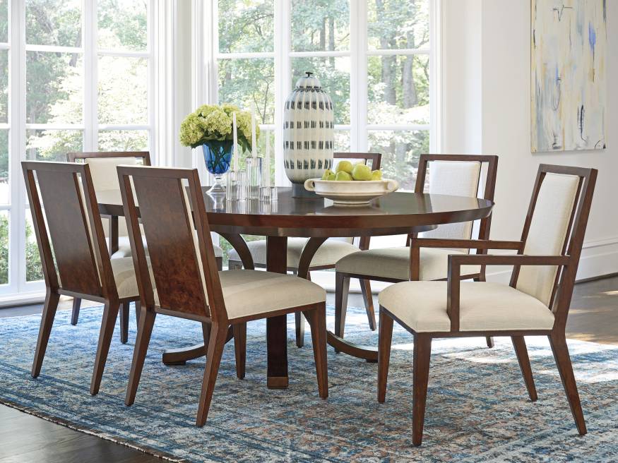 743-875C | Warwick Round Dining Table | Rendezvous| Lexington Home