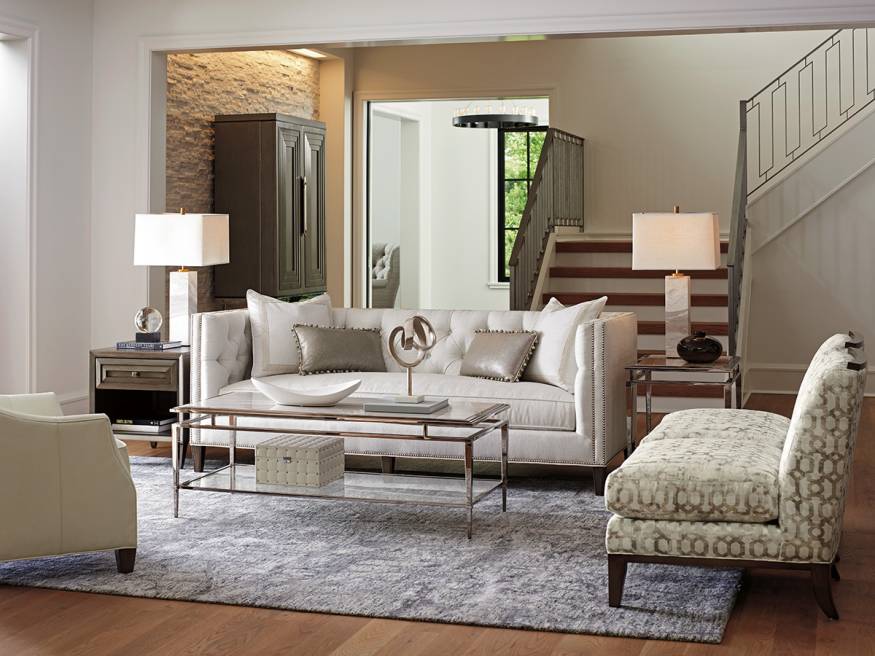 732-945C | Athene Stainless Cocktail Table | Ariana| Lexington Home