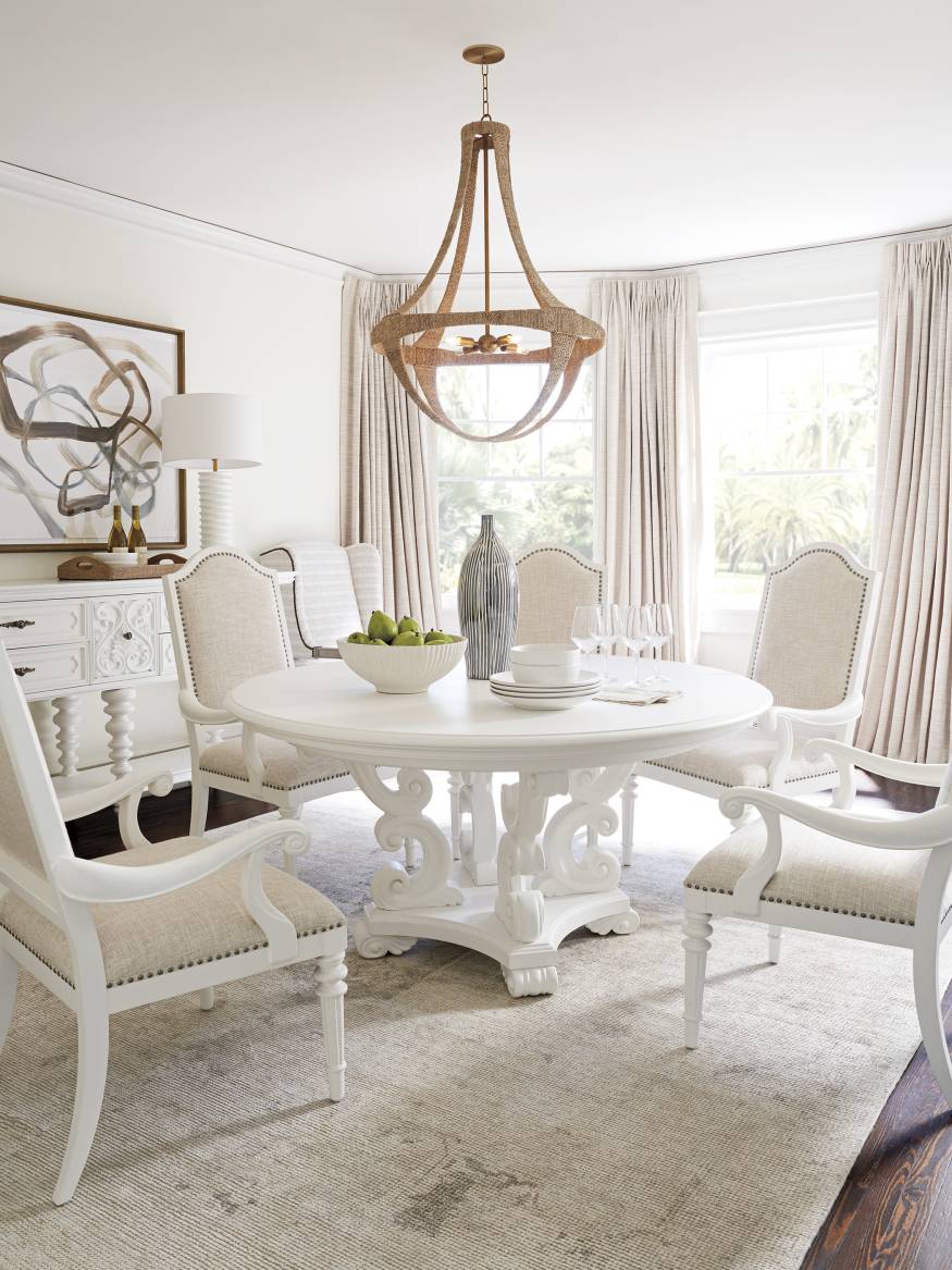 937-875C | Modena Round Dining Table | Villa Blanca| Lexington Home