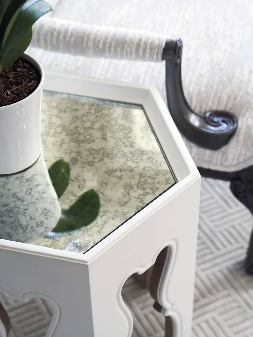 937-951BU | Bilbao Hexagonal End Table With Buff Accents | Villa