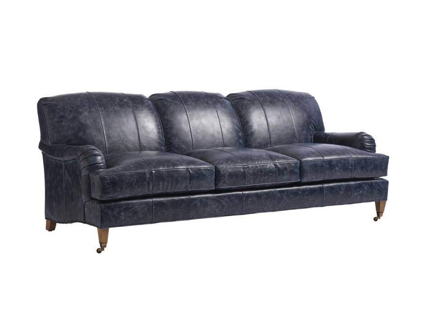 LL5110-33B | Sydney Leather Sofa With Brass Casters | Barclay Butera